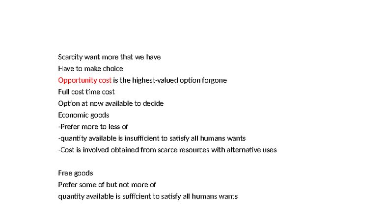 Economic Concepts: Scarcity, Opportunity Cost, and Resource Allocation ...