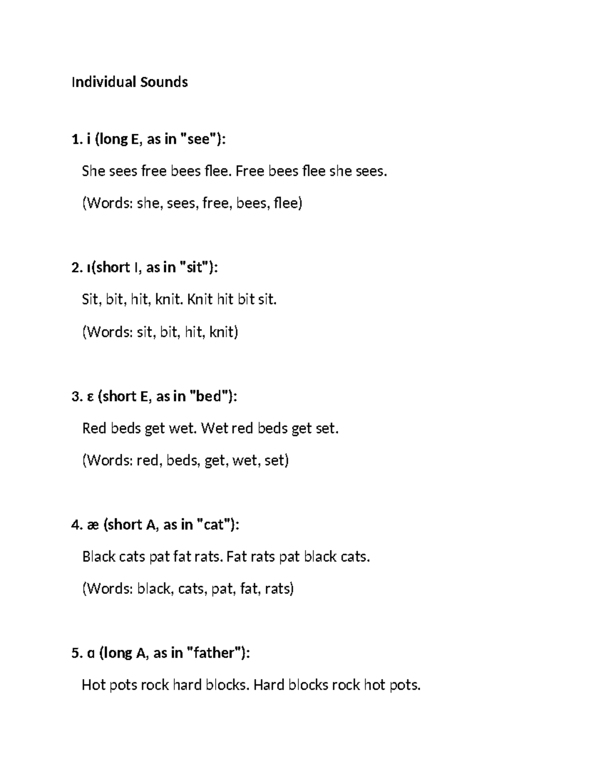 Individual Sounds and Tongue Twisters: English Phonetics Guide - Studocu