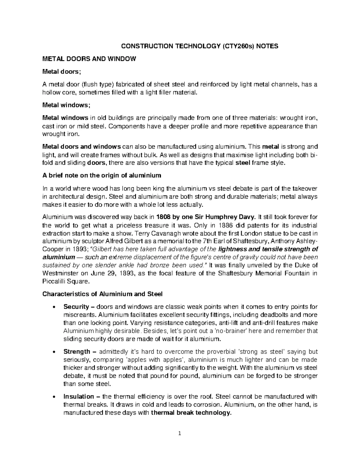 Surfacebeds Notes - FACULTY OF ENGINEERING DEPARTMENT OF CONSTRUCTION ...