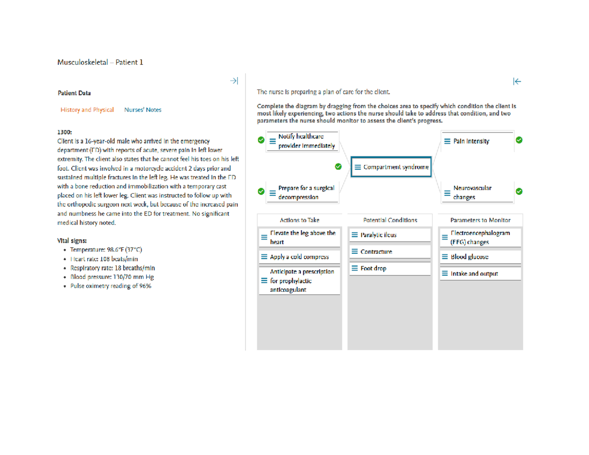 NGN Case Study - Musculoskeletal Patient Care and Assessment - Studocu