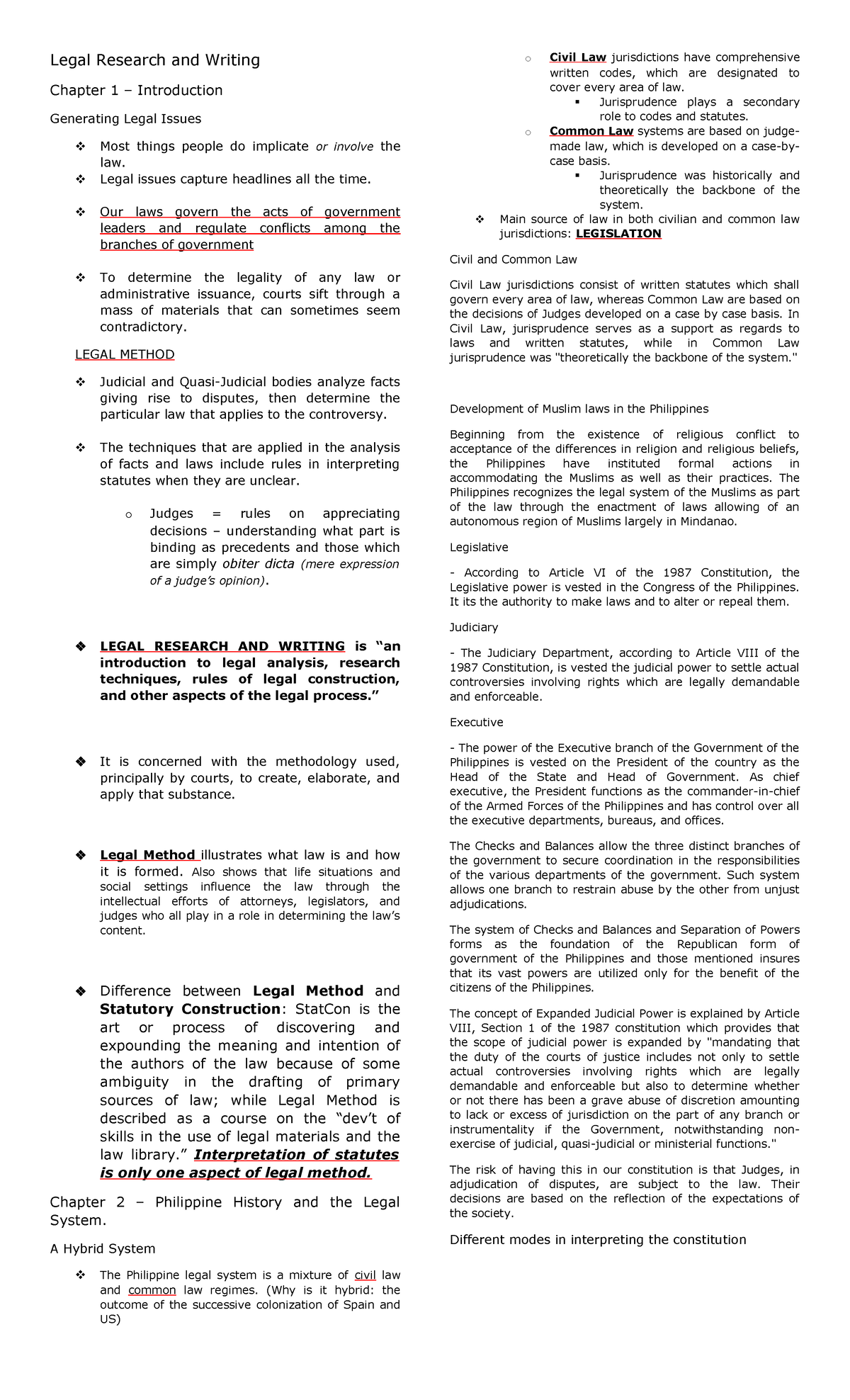 Legal Research and Writing Overview: Key Concepts & Methods - Studocu