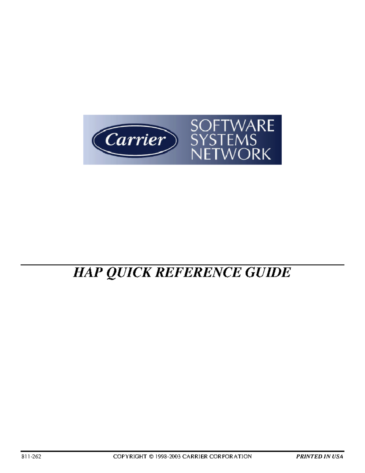 HAP Quick Reference Guide for HVAC System Design and Energy Analysis ...