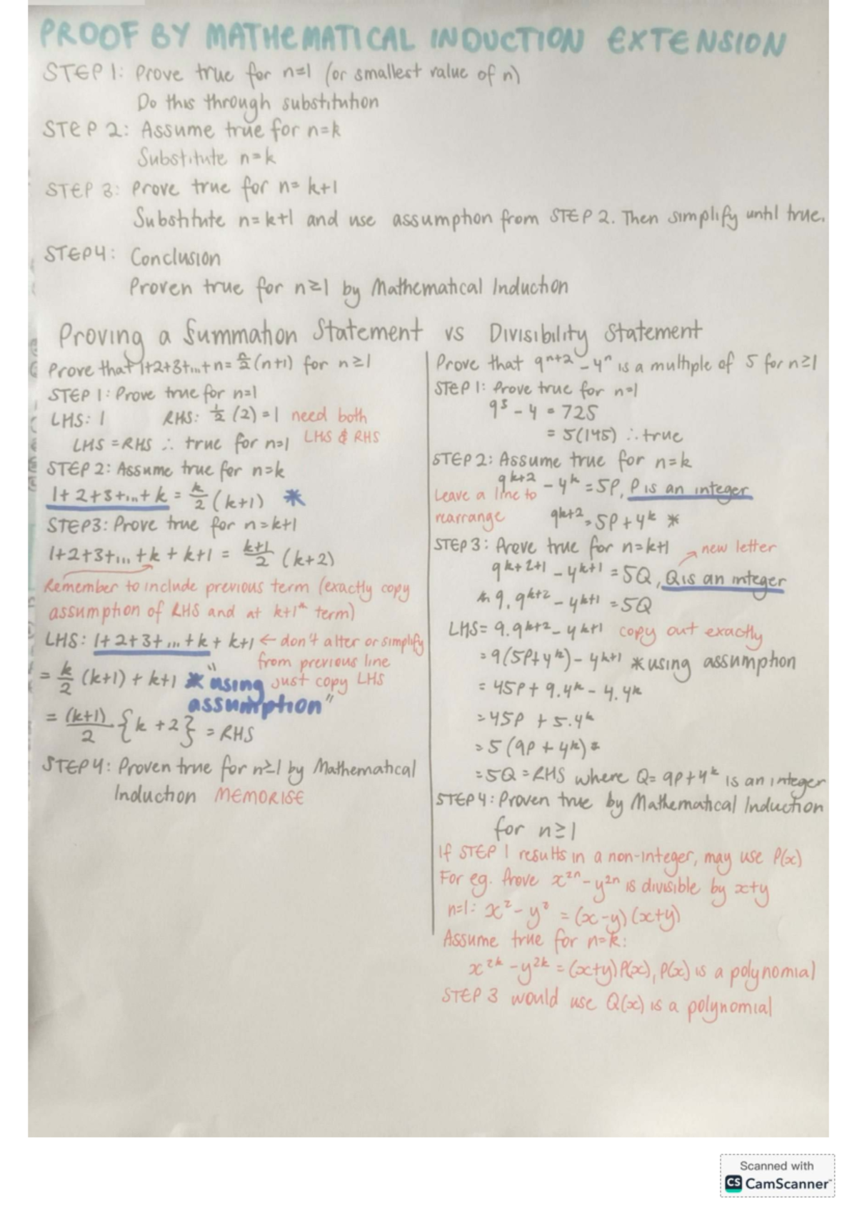 Mathematical Induction Proofs: Summation & Divisibility Statements ...