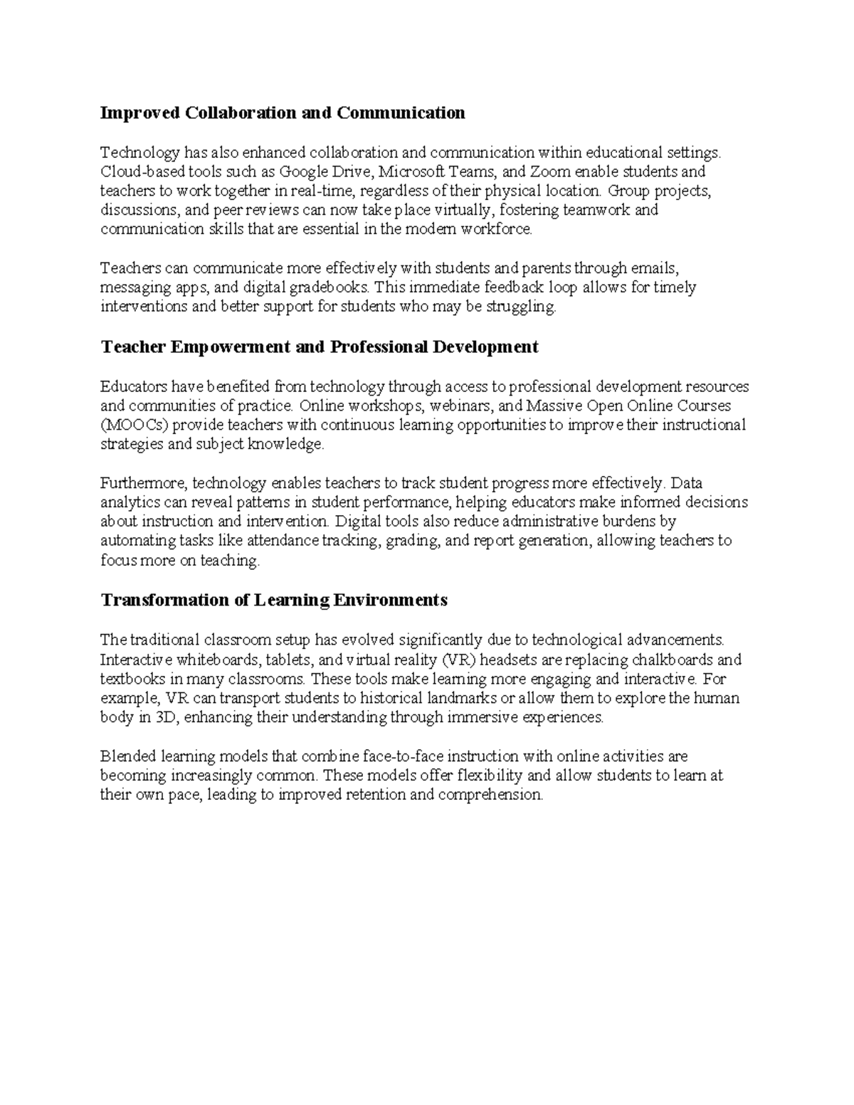 Essay Notes on Educational Technology and Collaboration (EDU 3) - Studocu