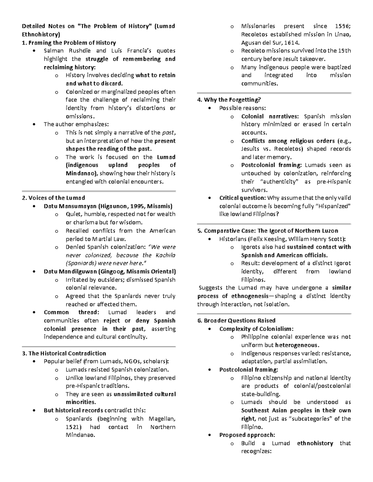 Minsupala Notes: Understanding Lumad Ethnohistory and Colonial ...
