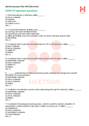 COPA Practice Set (ITI Previous Years Question Paper) - ITI COPA ...