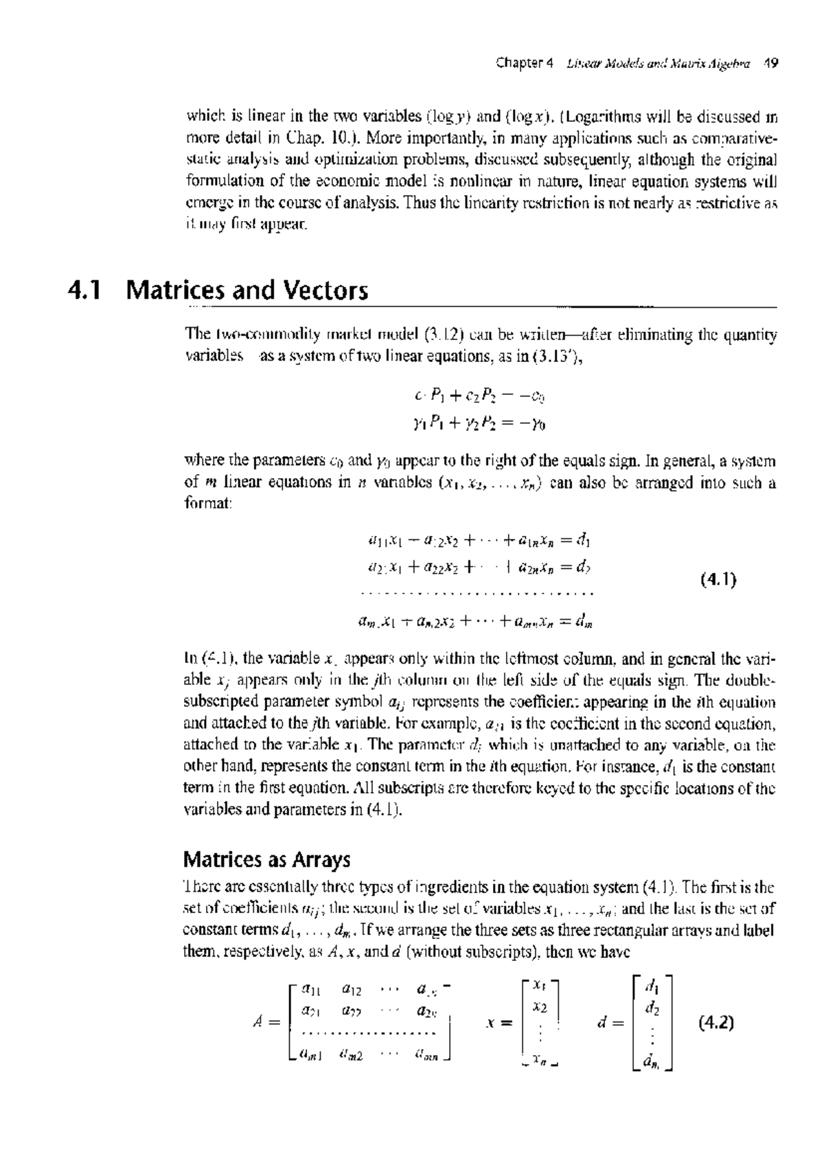 Chapter 4: Linear Models & Matrix Algebra (Econ 62-95) - Studocu