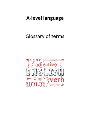 [Solved] english language a level word classes - English Language - Studocu