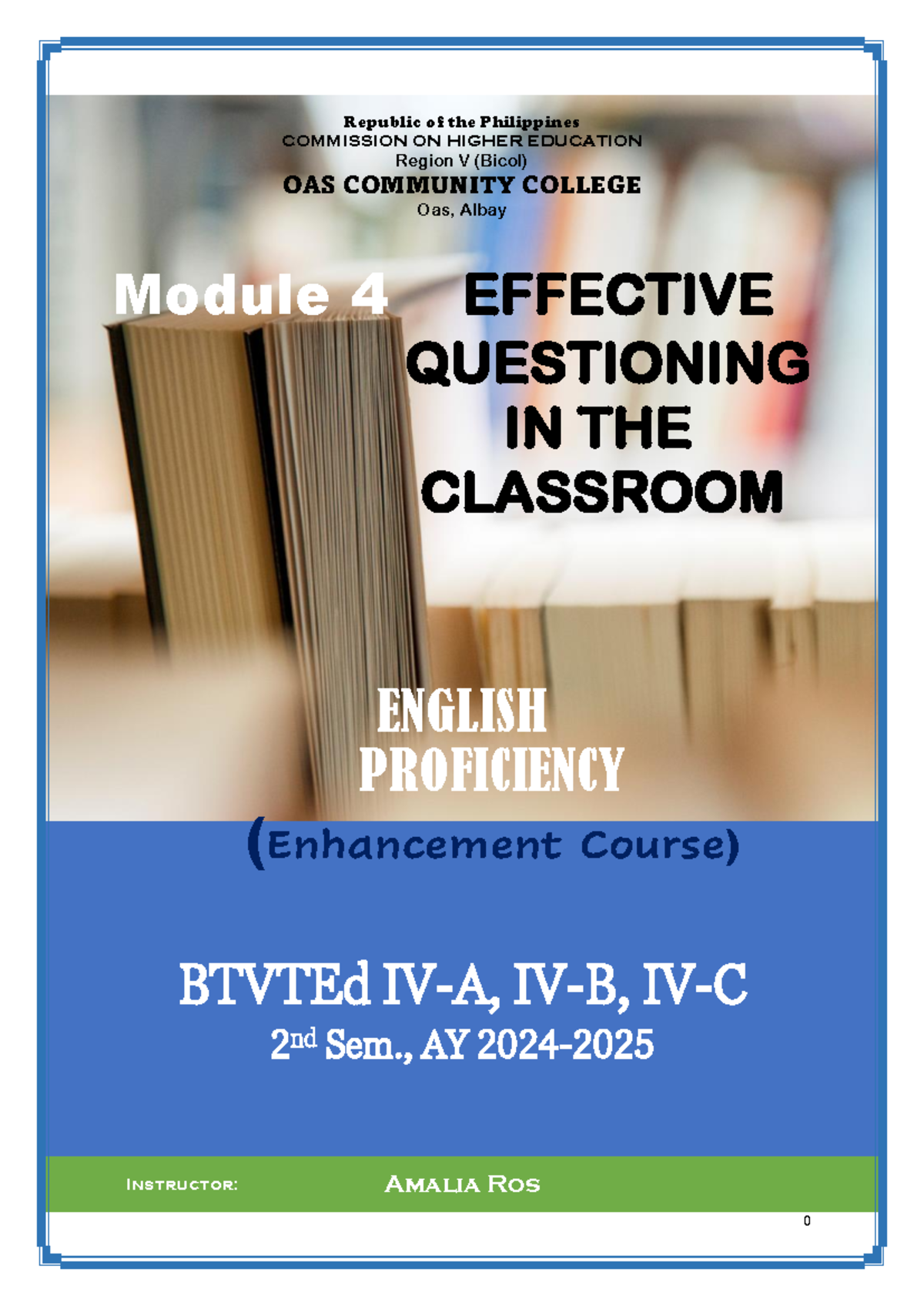 Enhancement Class Btvted IV Module 2 - BTVTEd IV-A, IV-B, IV-C 2 nd Sem ...