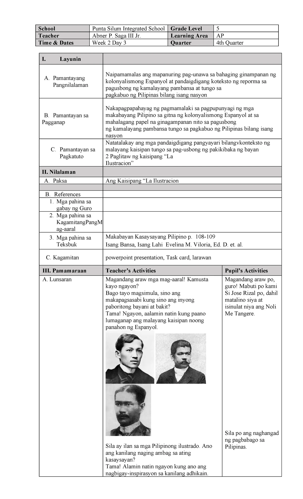 Science 6W5D3 - Check and free to improve. - DETAILED LESSON PLAN ...