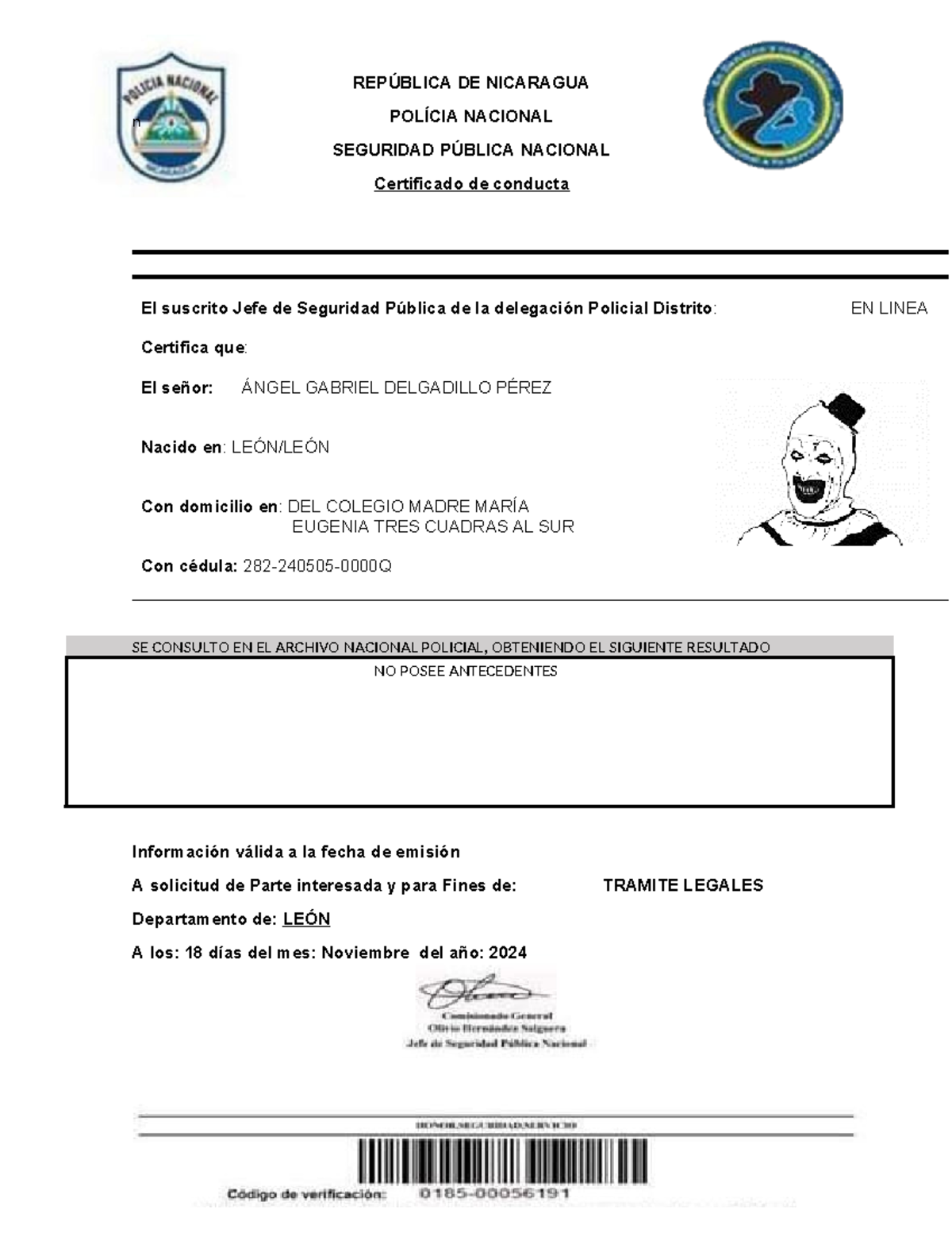 Medios DE Prueba Defensa - n El suscrito Jefe de Seguridad Pública de ...