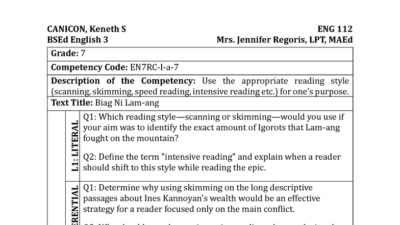 ENG 112 (TASK 5) - CANICON, Keneth S ENG 112 BSEd English 3 Mrs ...