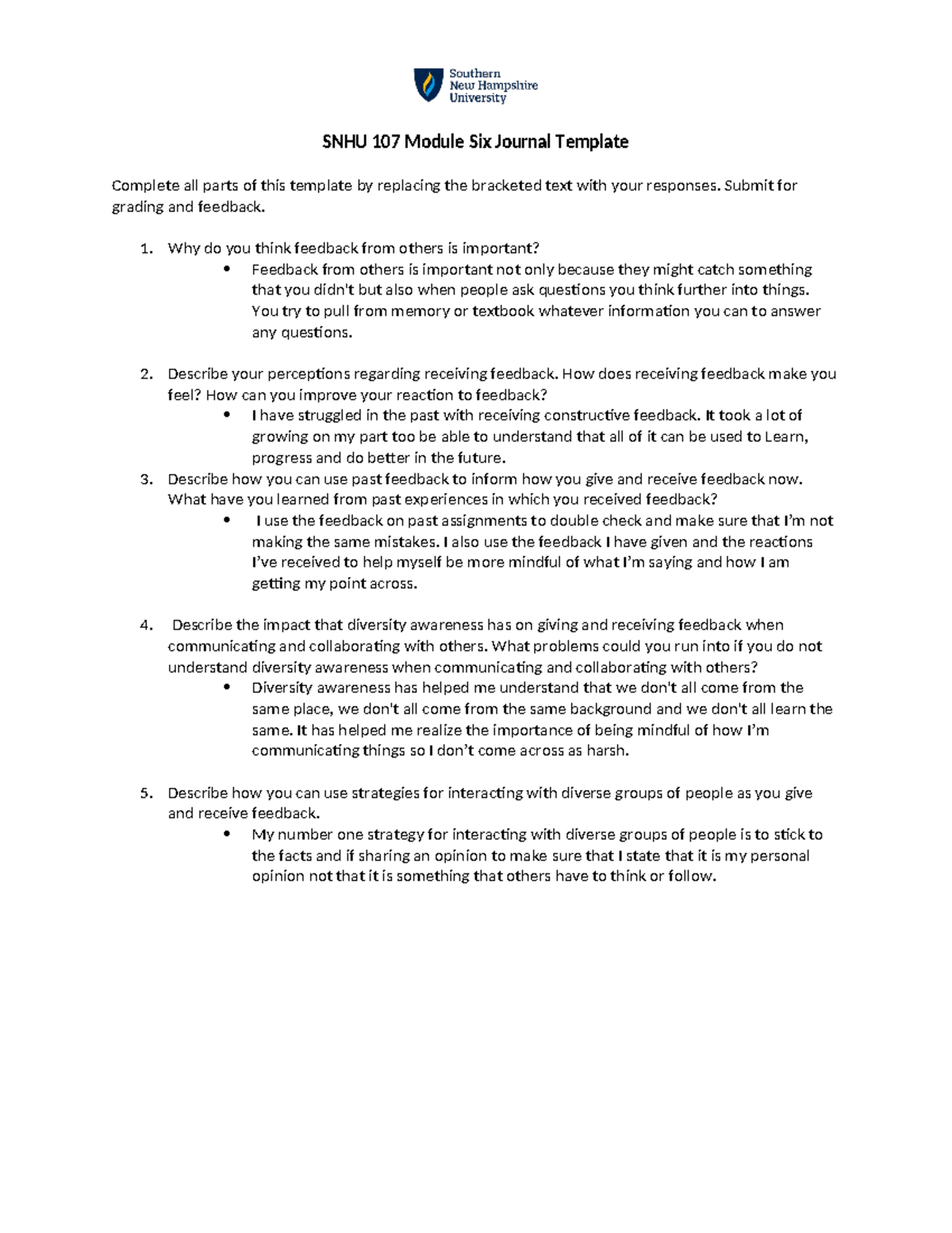 SNHU 107 Module Six Journal Template - SNHU 107 Module Six Journal ...