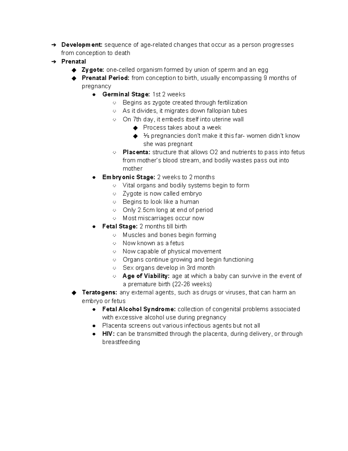Unit 5: Human Development from Conception to Adulthood - Studocu