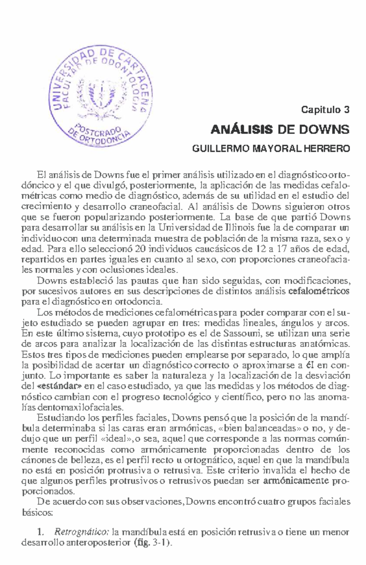 Análisis de Downs y sus Aplicaciones en Diagnóstico Ortodóncico - Studocu