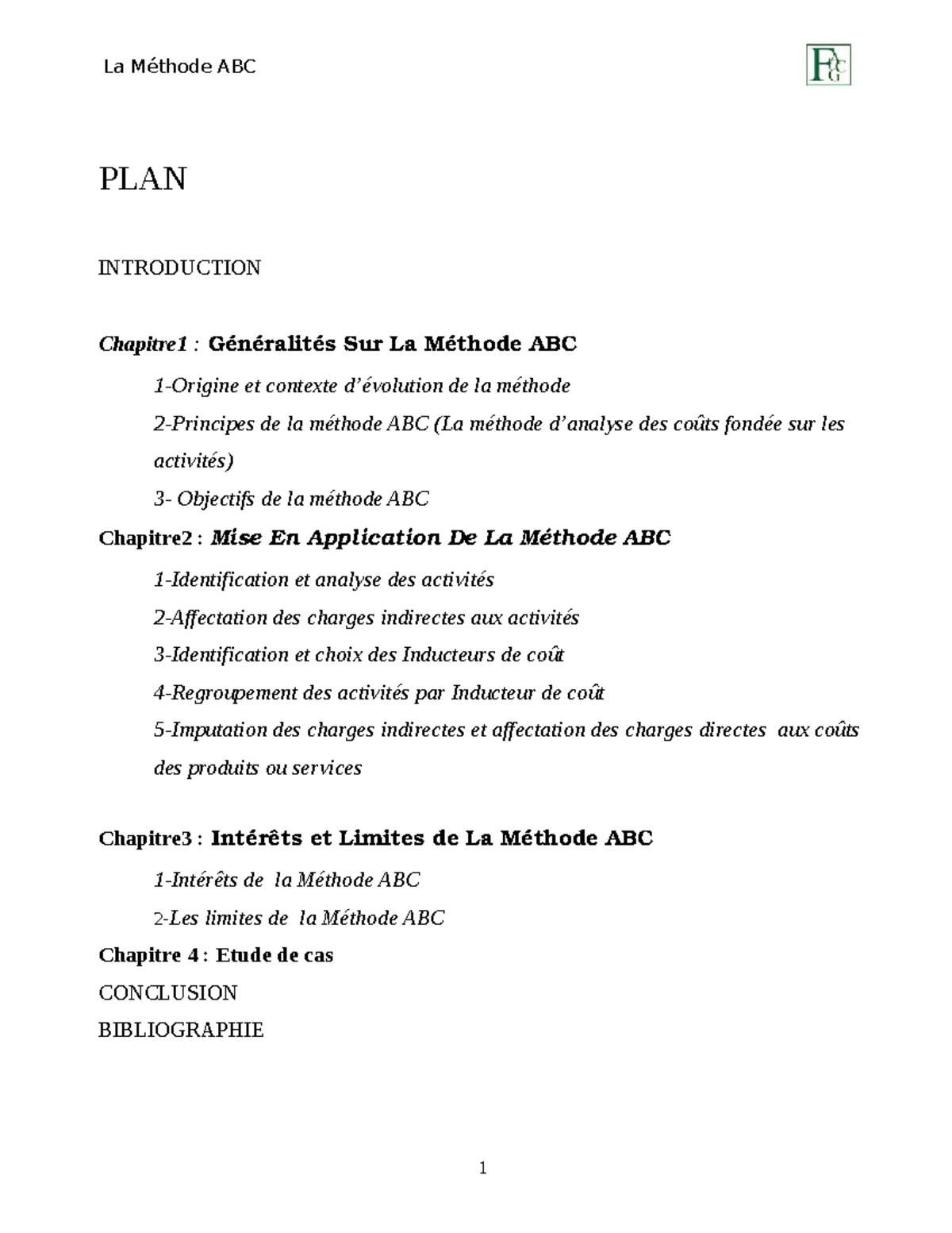 Méthode ABC en Contrôle de Gestion : Concepts et Applications - Studocu