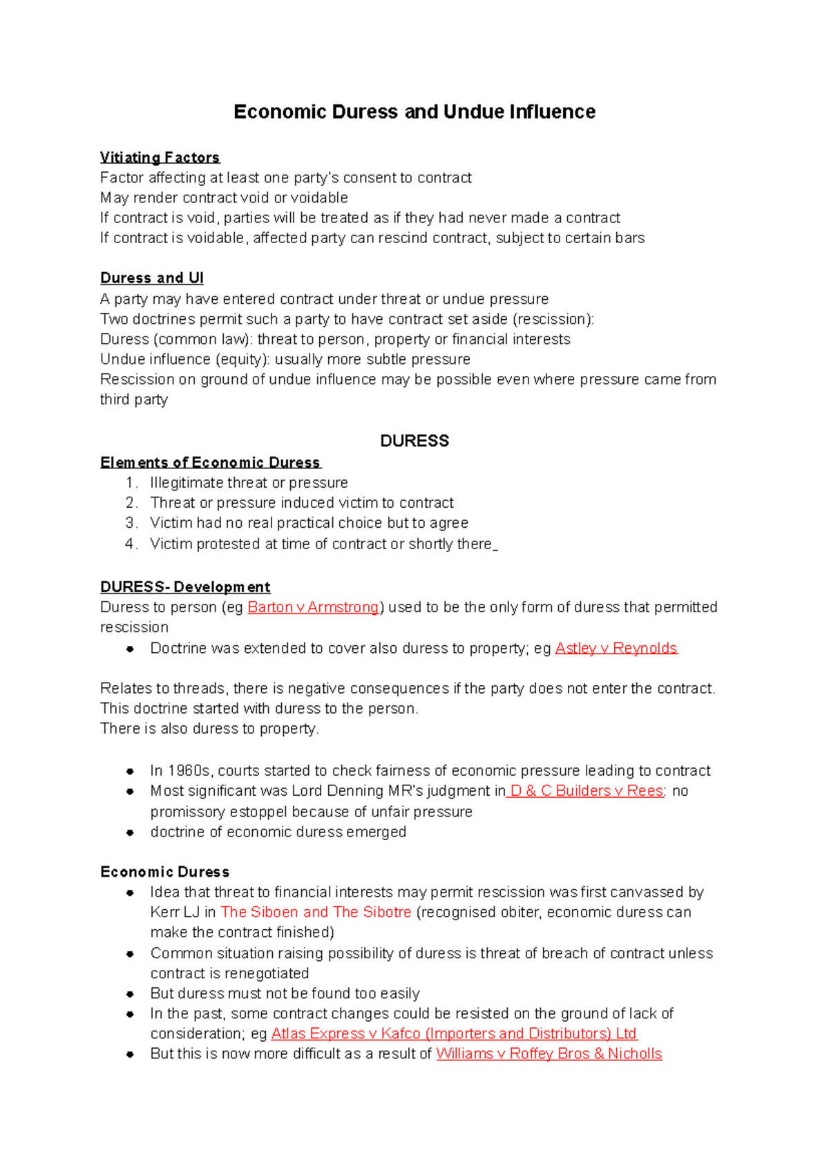 1. Economic duress and Undue Influence - Economic Duress and Undue ...