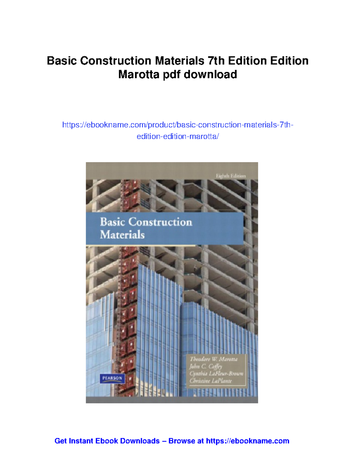 Basic construction materials 7th edition by Marotta - instant access ...