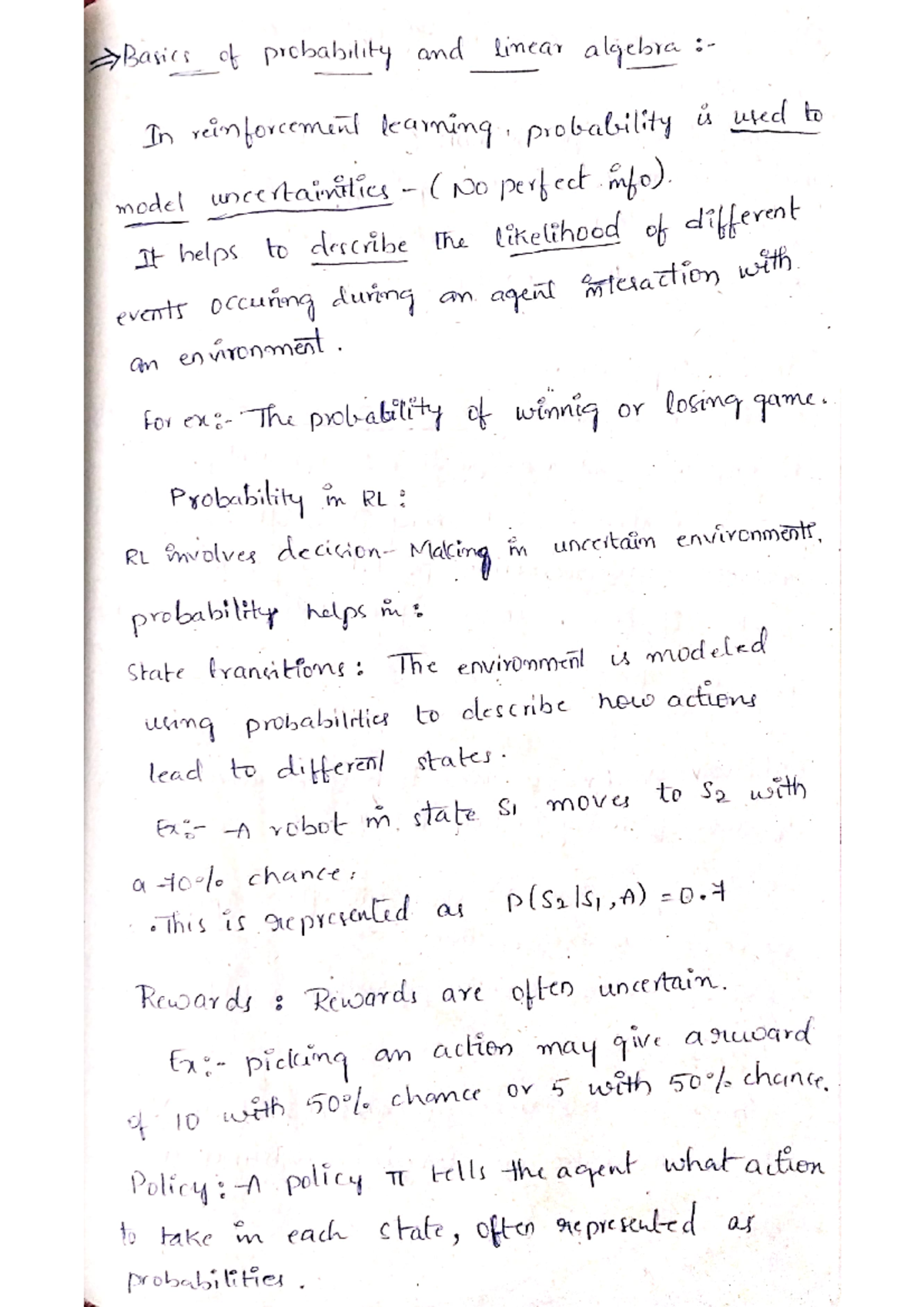 RL - UNIT 1: Probability & Linear Algebra in Reinforcement Learning ...