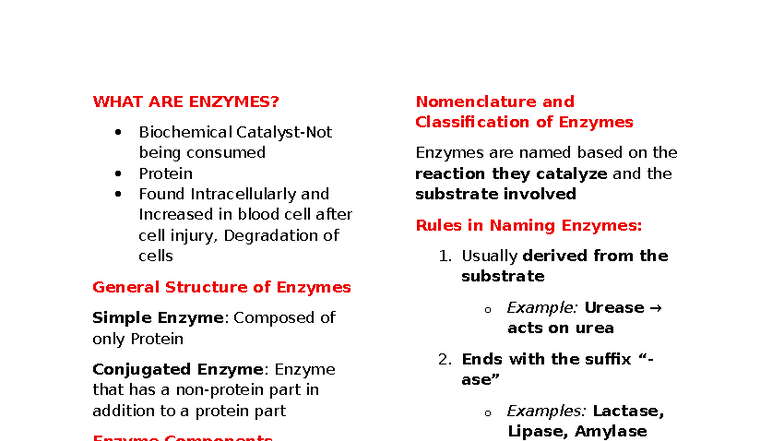 Enzymes: Structure, Classification, and Activity Factors (BIO 101 ...