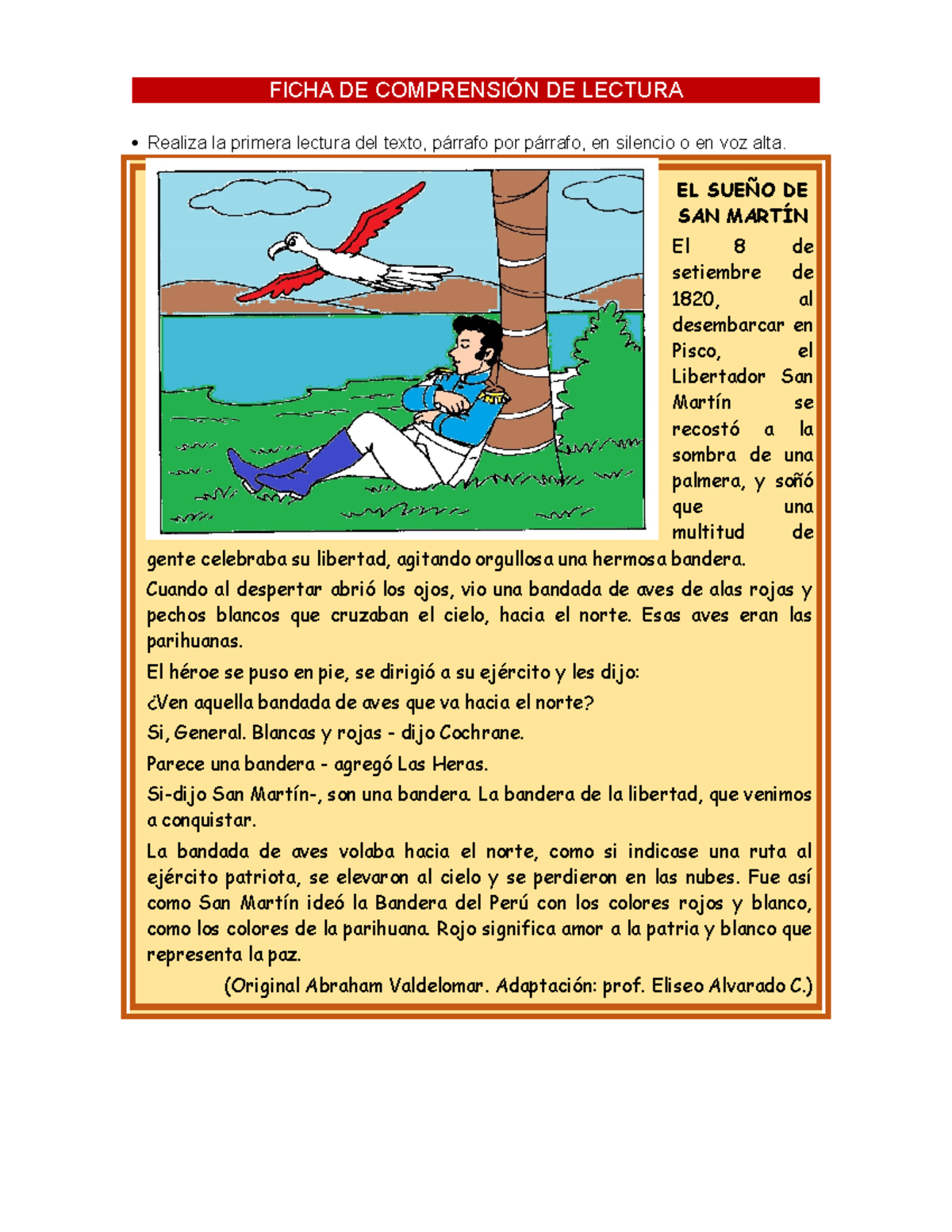 Ficha de comprension de lectura para alumnos - FICHA DE COMPRENSIÓN DE ...