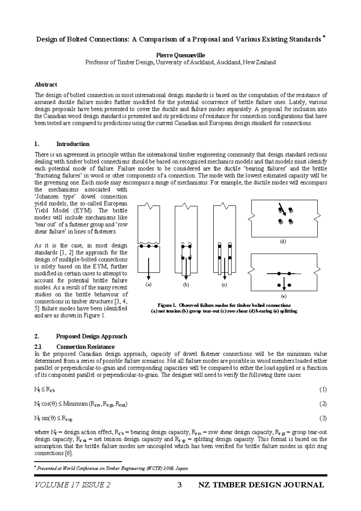 Design of Bolted Connections Comparison - Figure 1. Observed failure ...