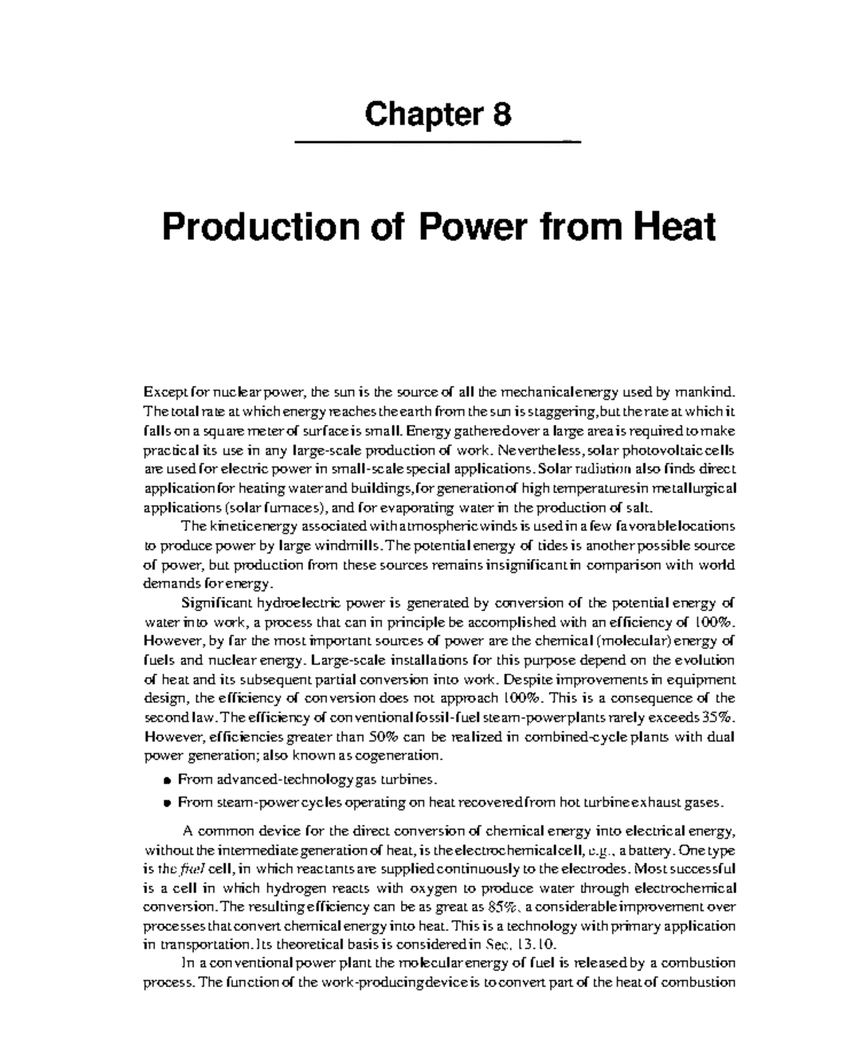 Chapter 8: Production of Power from Heat - Thermodynamics 6th Ed. - Studocu