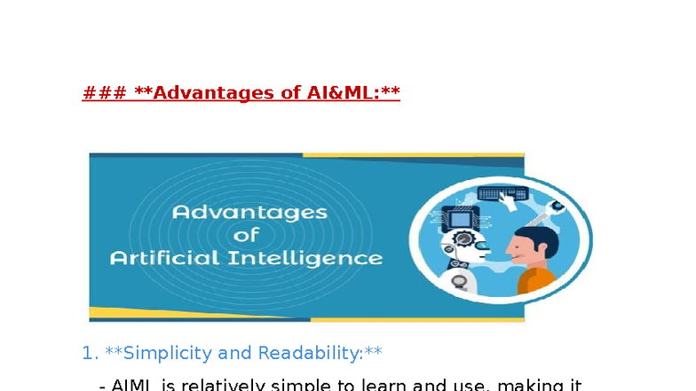 AIML Development Notes - Advan Course - Studocu