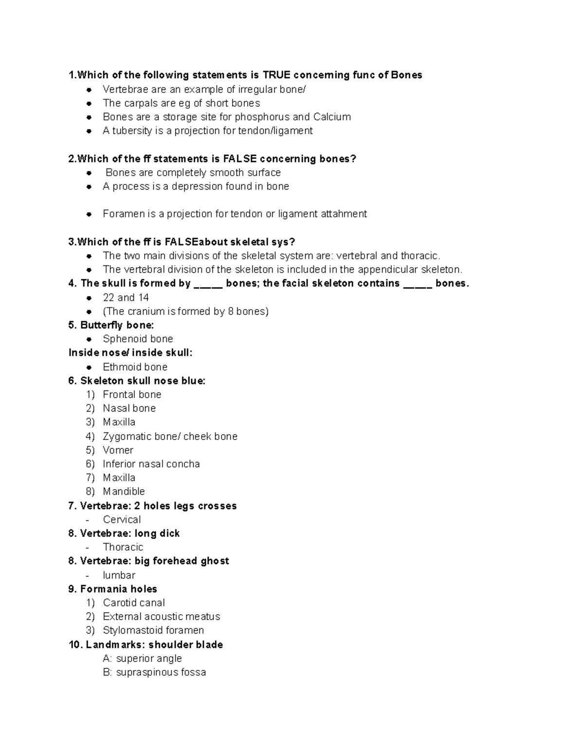 Module 4 Exam Notes: Skeletal System Insights and Functions - Studocu