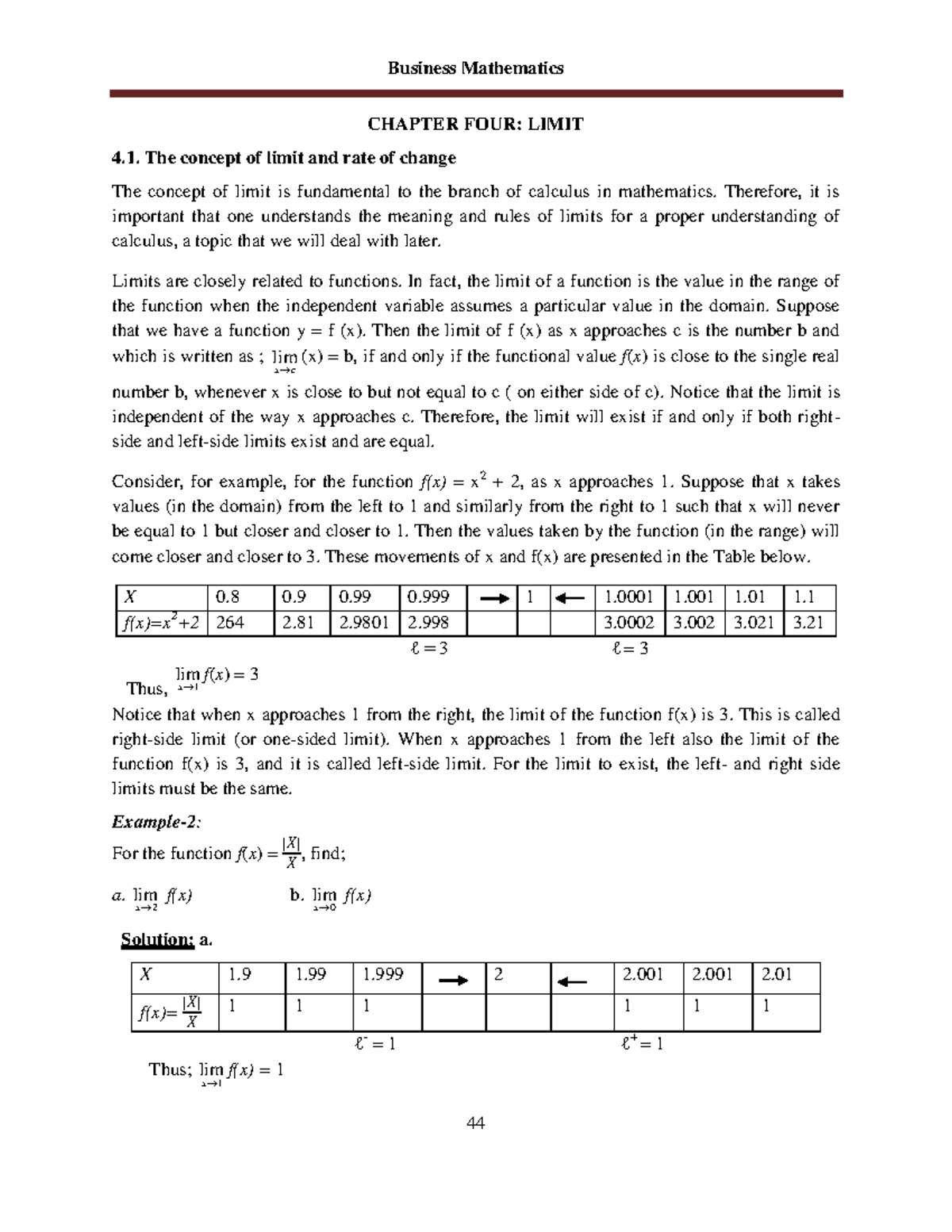 Chapter 4: Understanding Limits in Calculus (MATH 101) - Studocu