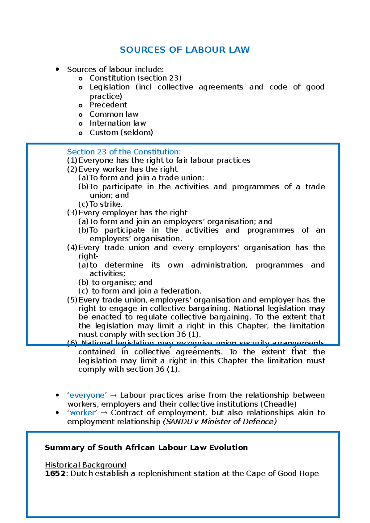 Labour Law Foundations and Dispute Resolution: An In-Depth Study - Studocu