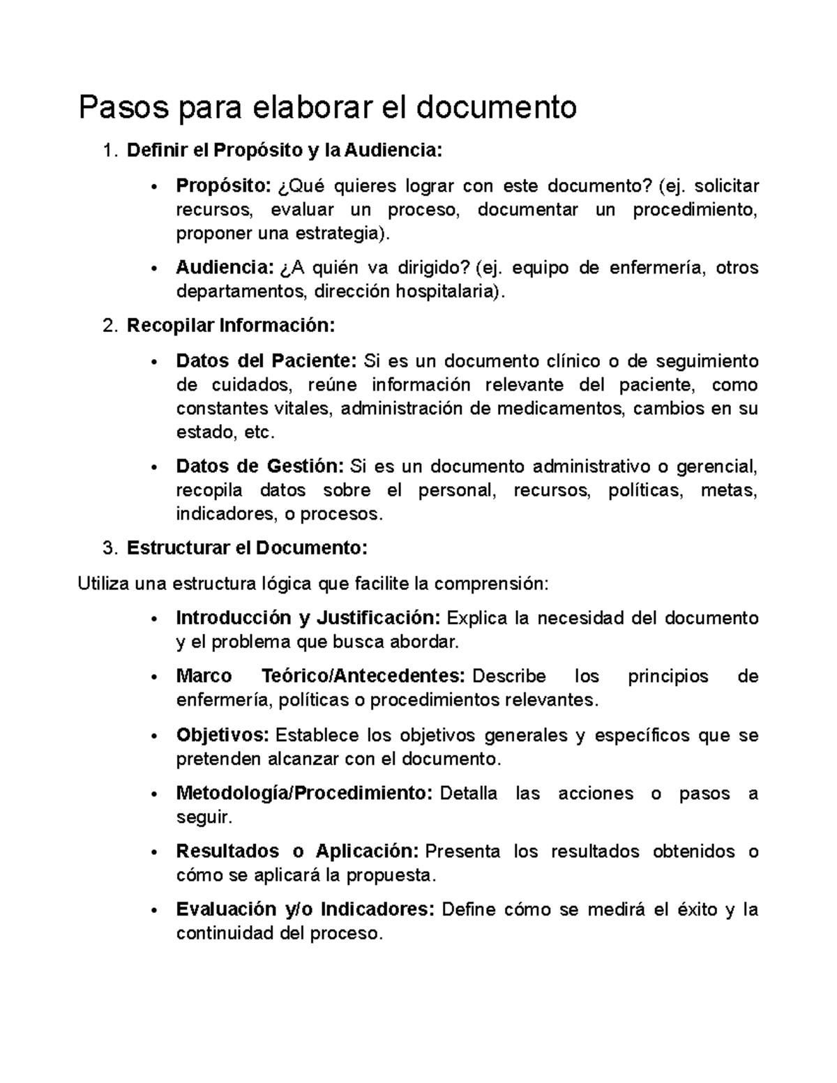 Guía para Elaborar un Documento: Pasos y Estructura - Studocu