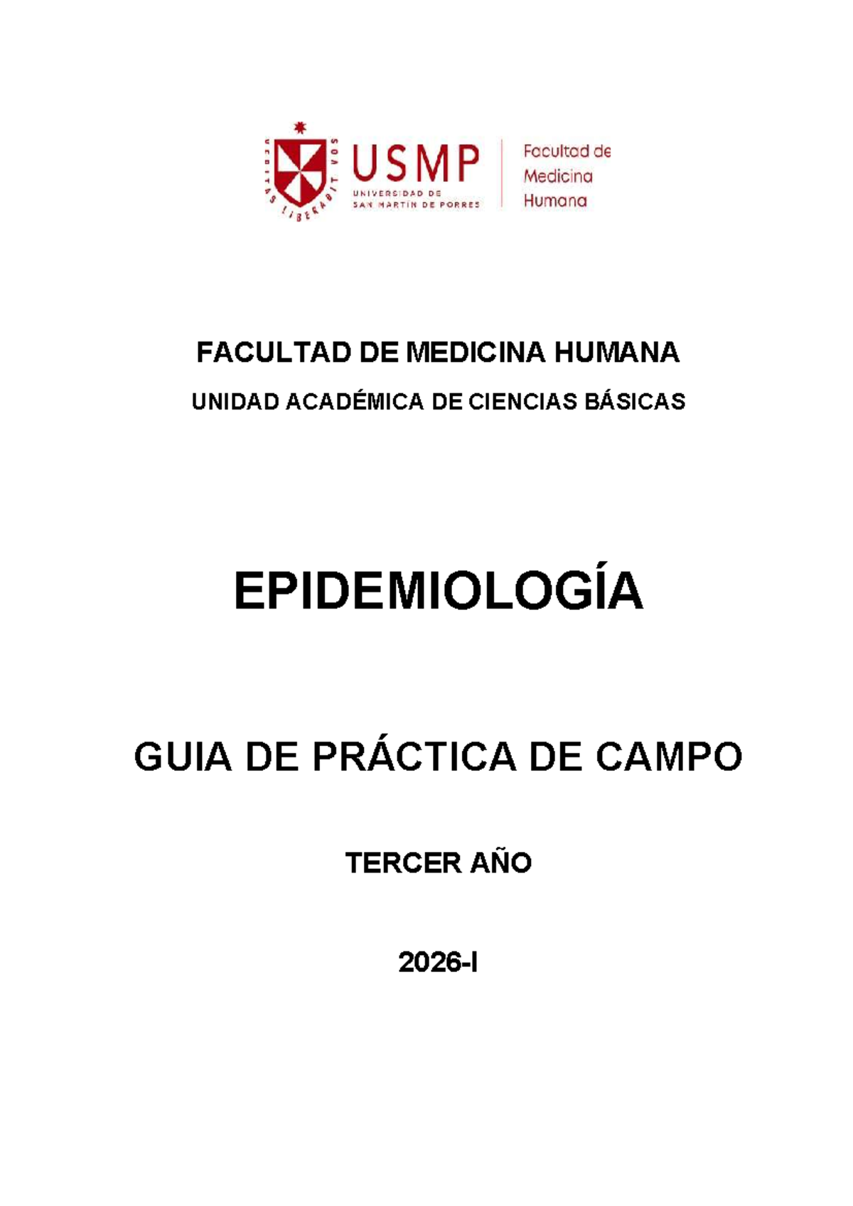 Guía de Práctica de Campo en Epidemiología - Tercer Año 2026 - Studocu