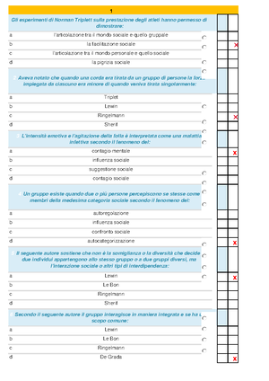 [Solved] Paniere psicologia delle interrelazioni e dei gruppi ...