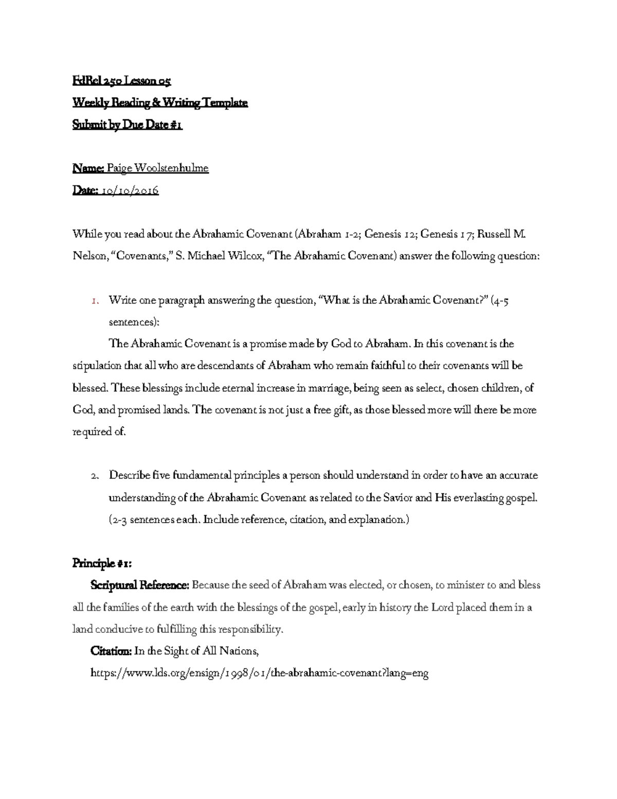 Fd Rel 250 Lesson 05 Writing Template - FdRel 250 Lesson 05 Weekly ...