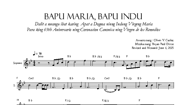 BAPU Maria, BAPU Indu: Duet for 69th Coronation Anniversary - Studocu