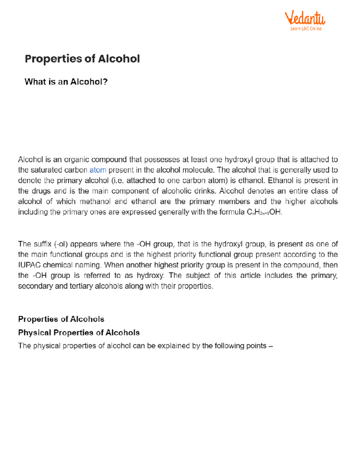 Properties of Alcohol - social science - Studocu