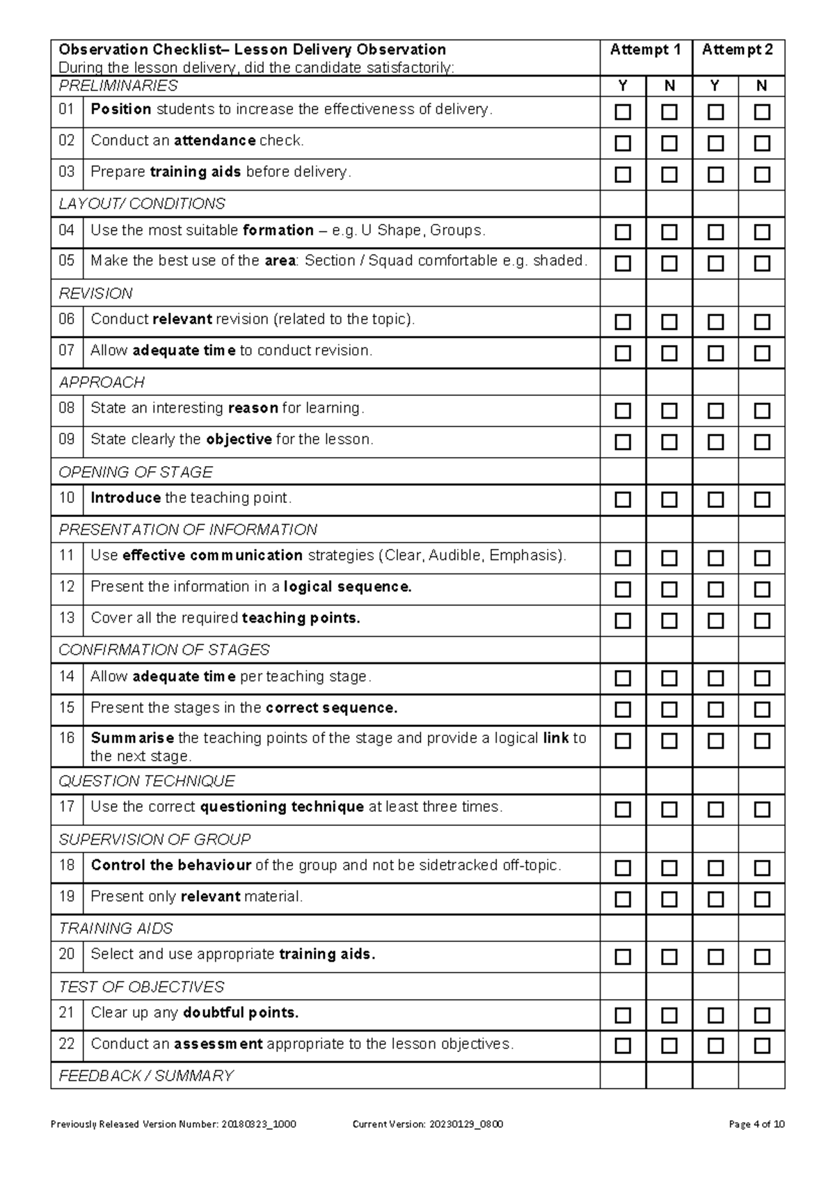 C2MIL Lesson Delivery Observation Assessment Sheet - Studocu