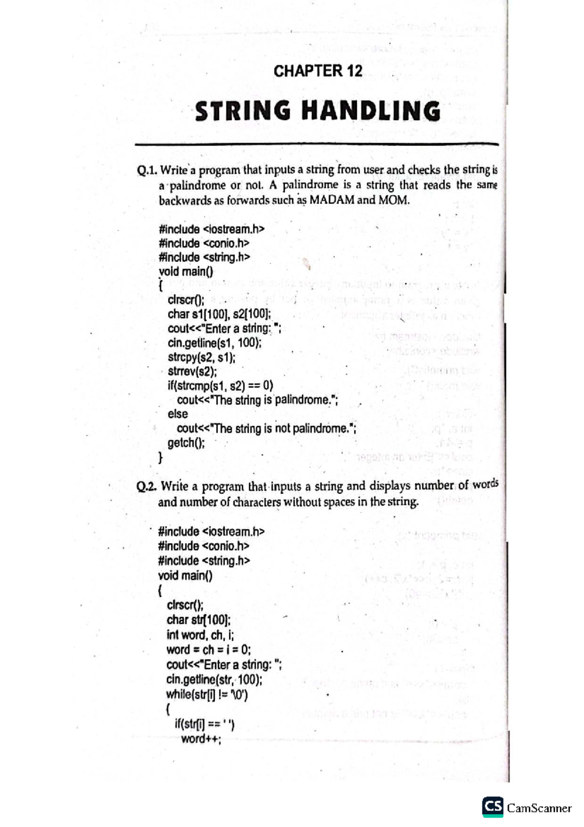 CS Chapter 12 String Handling Practice Exercises - Studocu