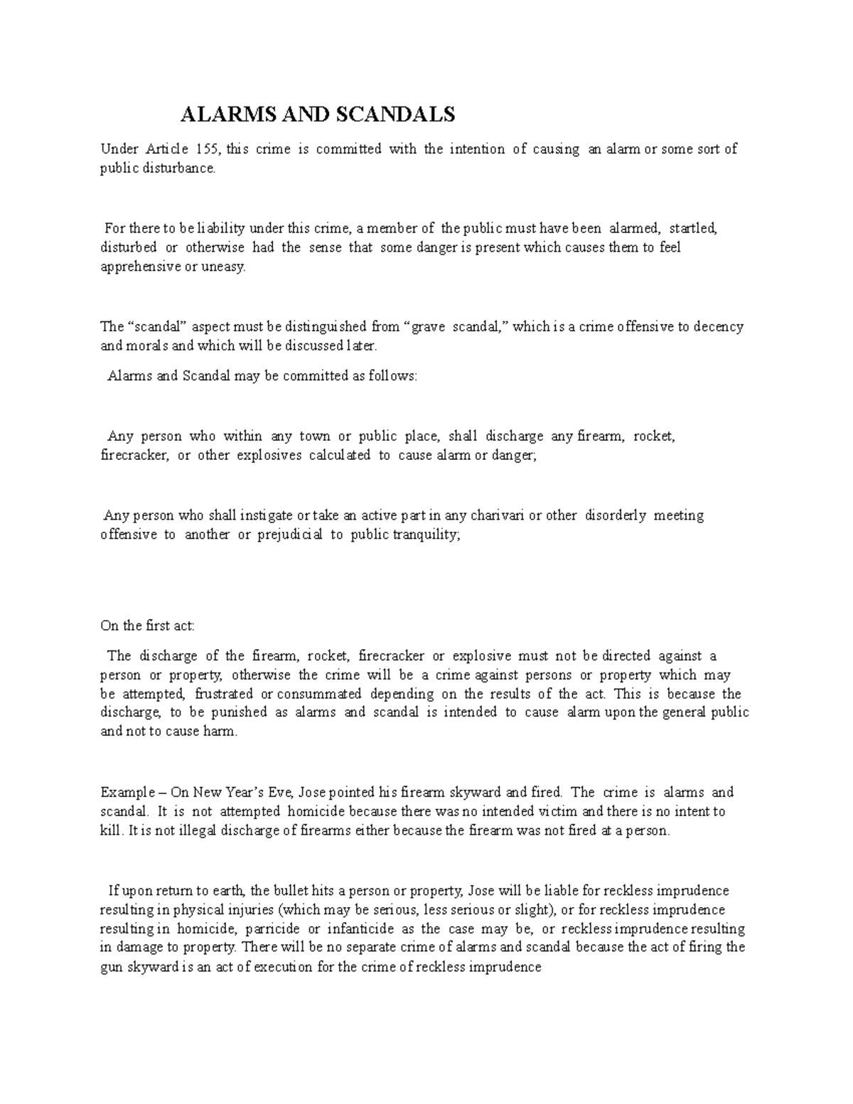 Alarms AND Scandals Topic Report - ALARMS AND SCANDALS Under Article ...