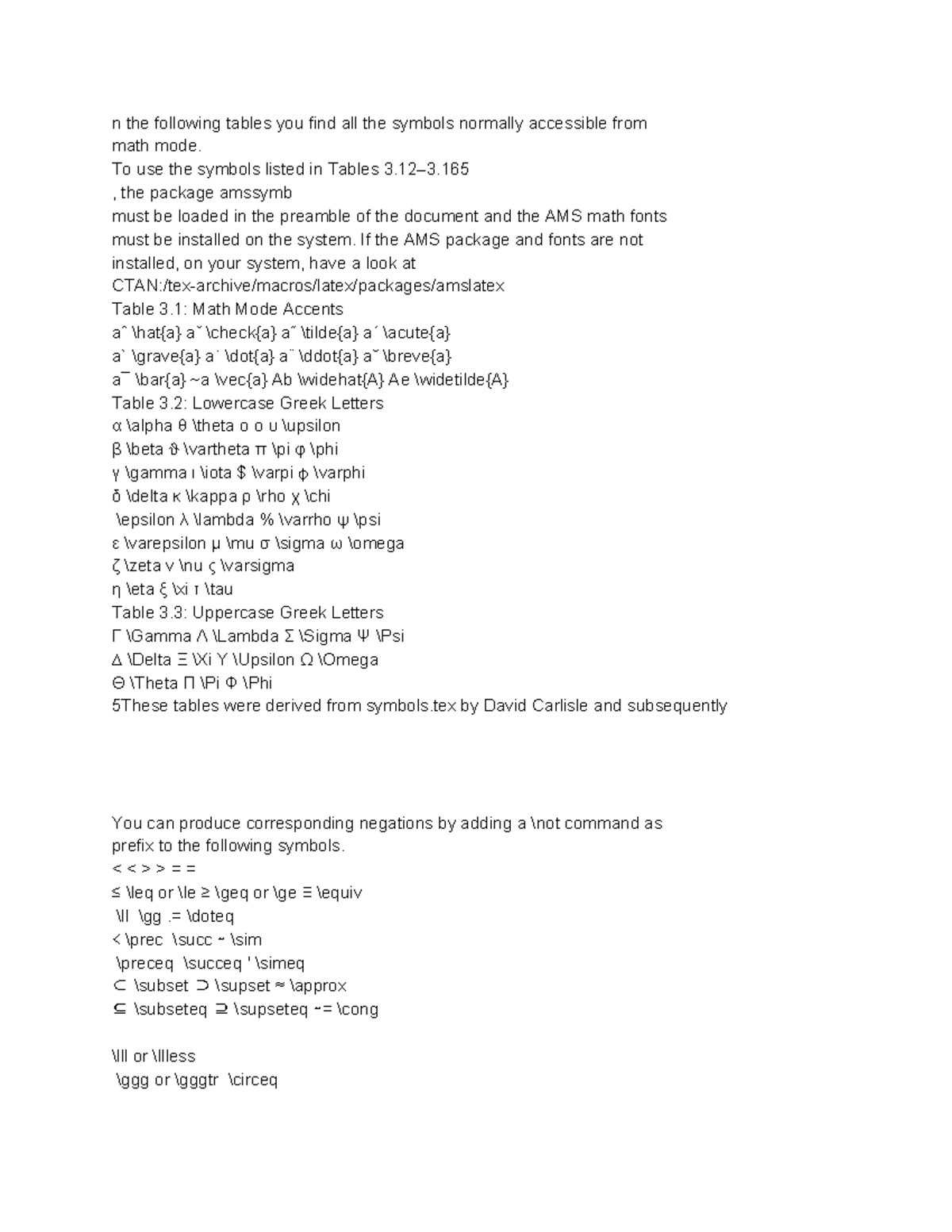 Mathematics symbol - n the following tables you find all the symbols ...