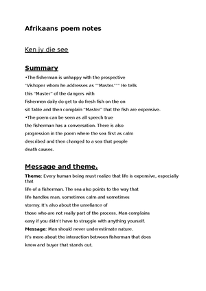 [Solved] Analysis of the story Belinda en die blou ster and identify ...