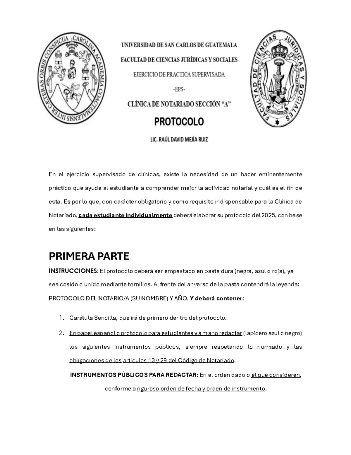 Protocolo Notarial 2025: Instrucciones Generales y Requisitos - Studocu
