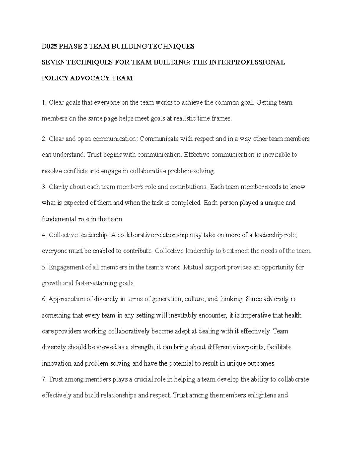 D025 Team Building Techniques: Interprofessional Strategies Explained ...