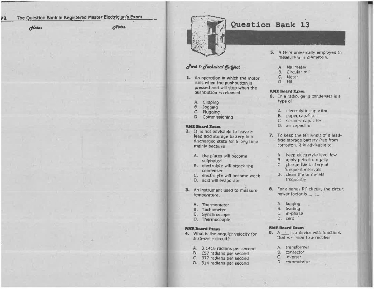 RME Board Exam 13 - Comprehensive Question Bank Review Notes - Studocu