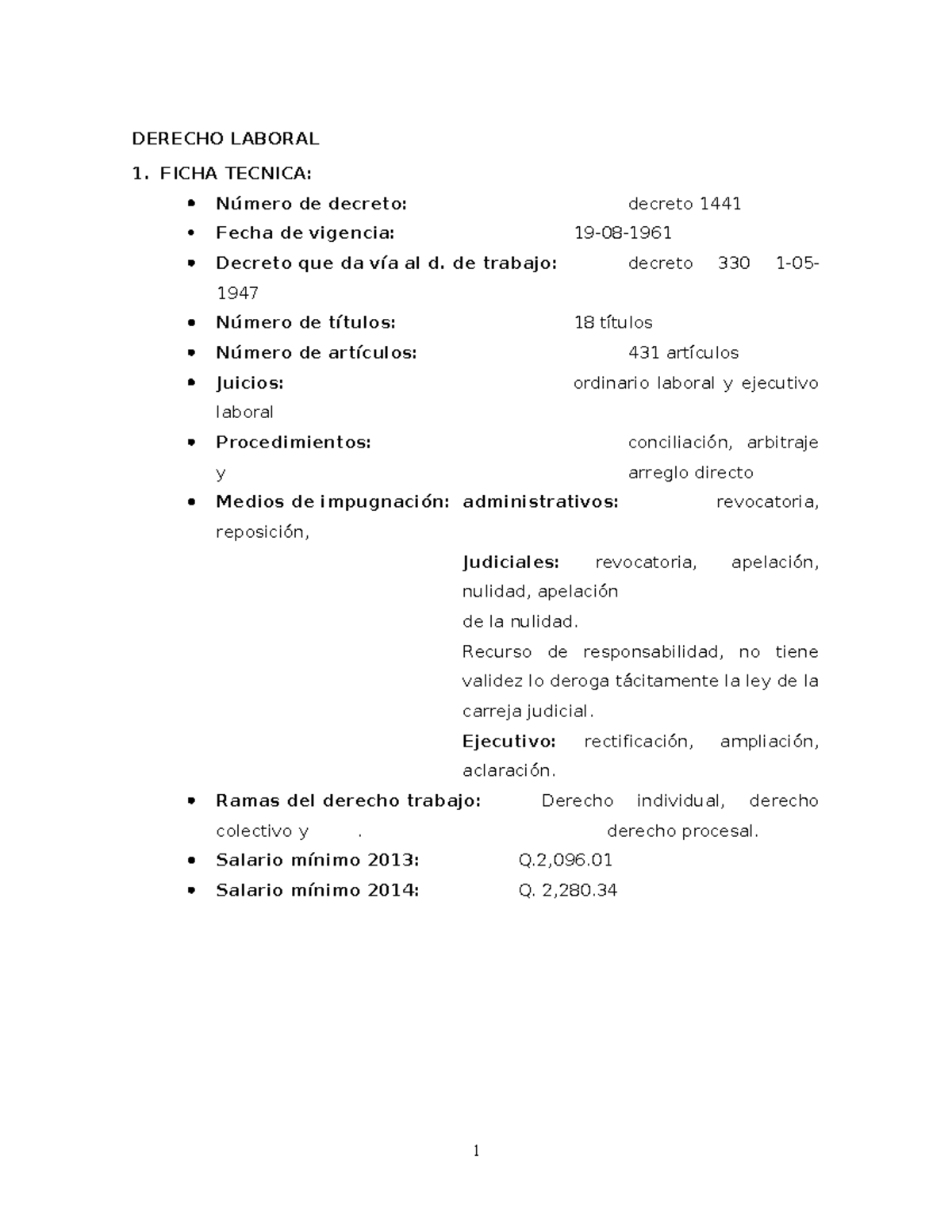 DERECHO LABORAL 1: ANÁLISIS DEL DECRETO 1441 Y SU IMPACTO - Studocu
