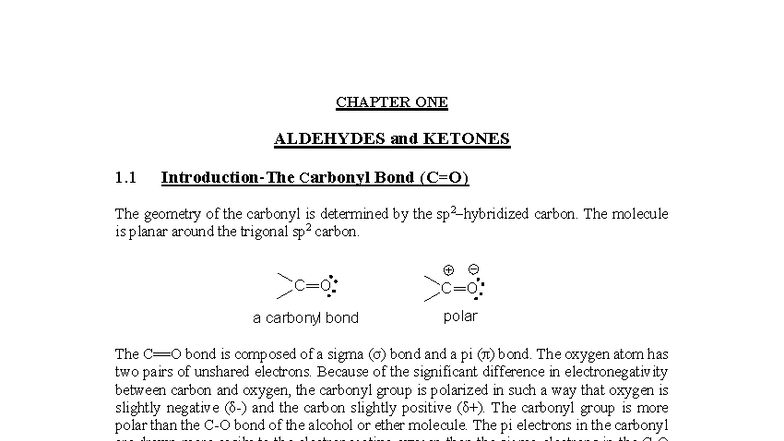 Sch202 Notes - Organic Chemistry 2: Aldehydes and Ketones Overview ...
