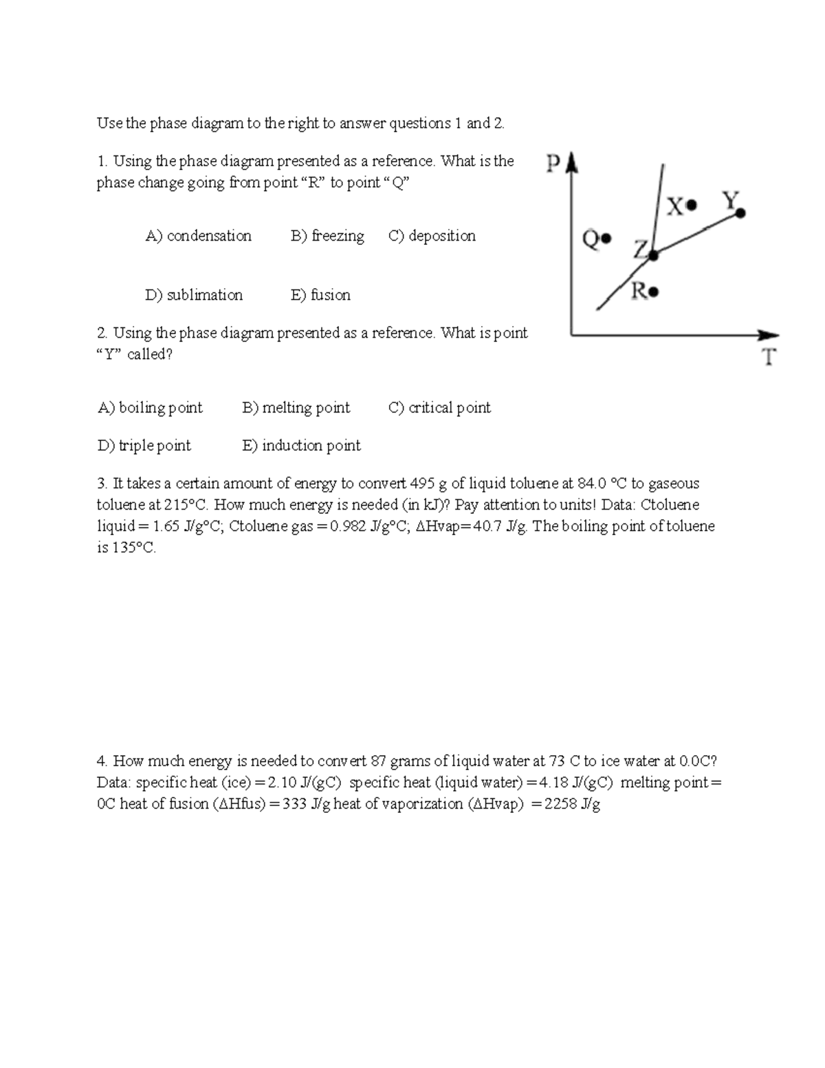 CHEM 1041 Mock Exam 1 - Phase Diagrams and Intermolecular Forces - Studocu