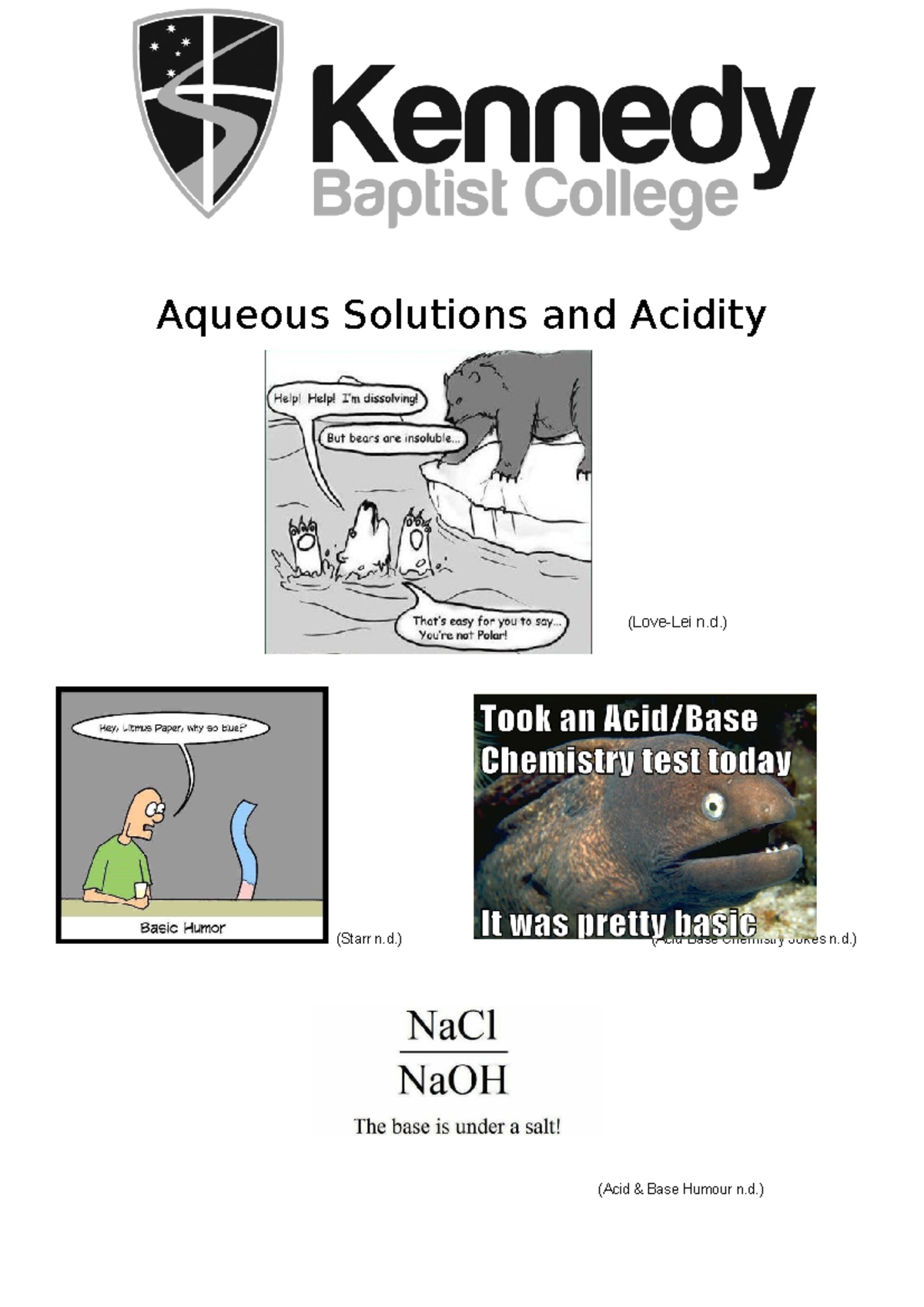 Aqueous Solutions and Acidity: Key Concepts and Exam Prep (CHEM101 ...