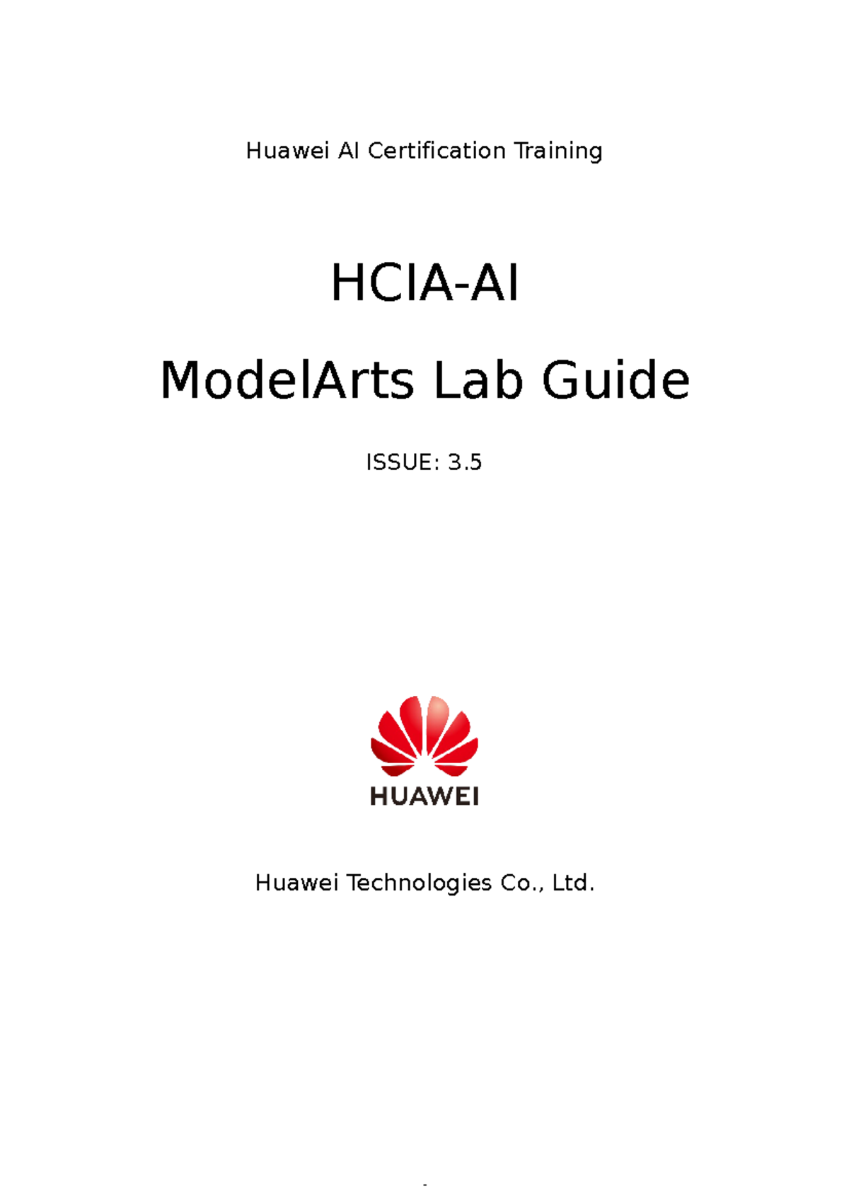 5 HCIA-Artificial Intelligence Model Arts Lab Guide - Huawei AI ...